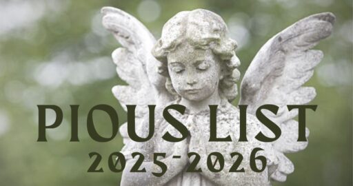 Pious List 2025 – 2026 - Parish of St Bernadette